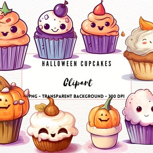 Halloween Cupcakes Clipart Cute Halloween Cupcakes PNG Candy - Etsy