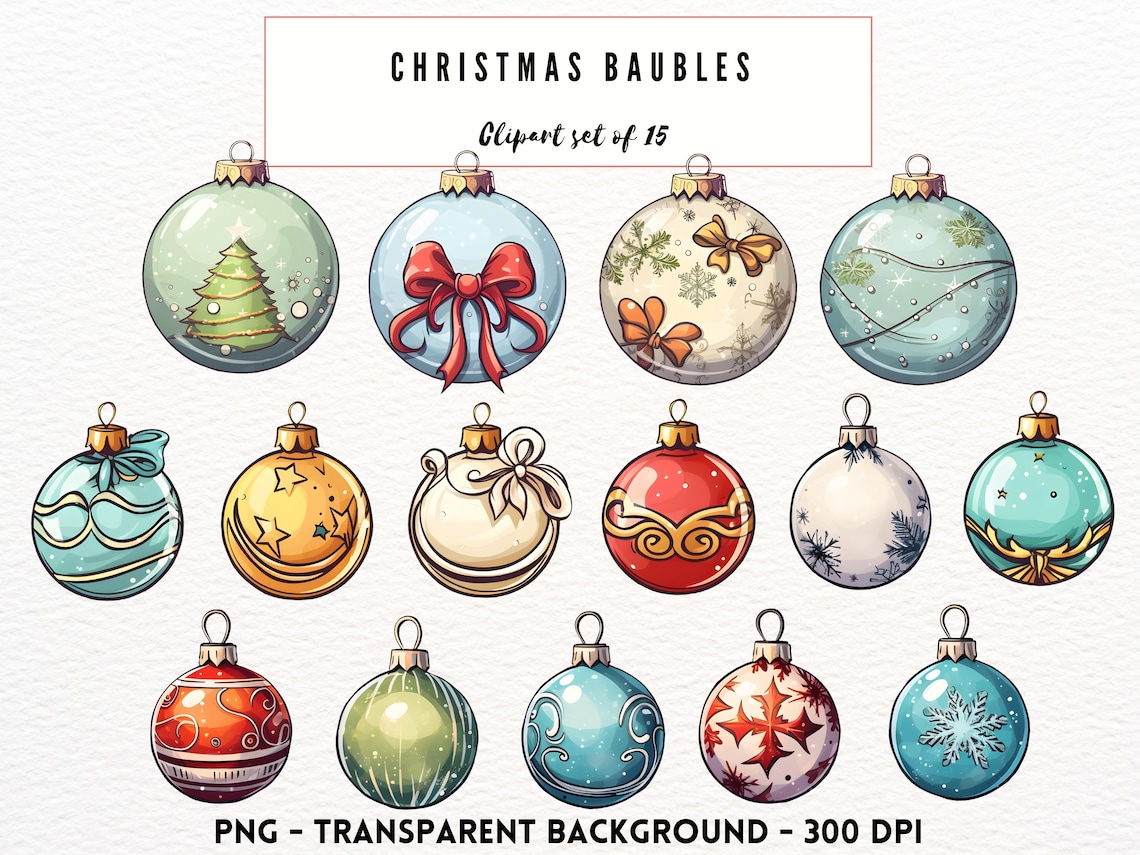 Christmas Bauble Clipart Christmas Clipart PNG Bundle Christmas ...