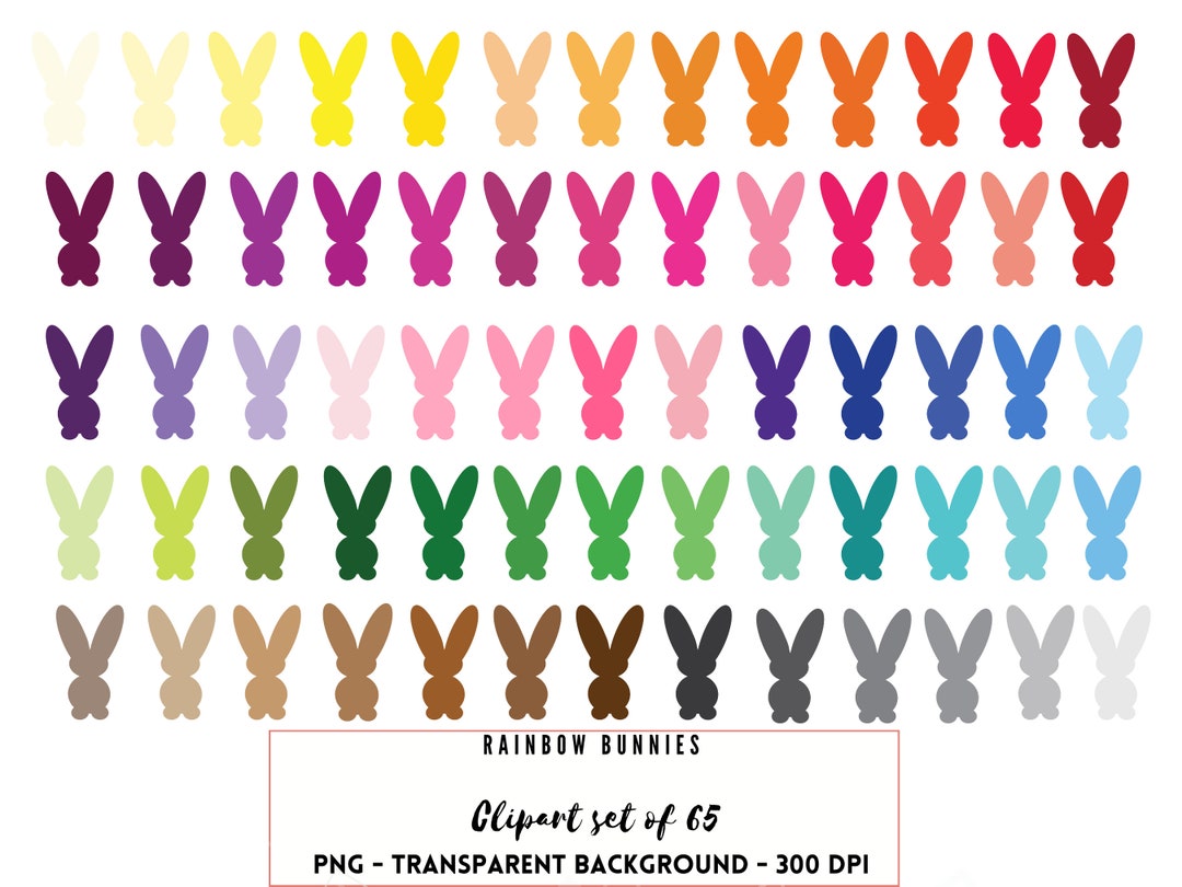 Happy Easter Clipart Bundle Easter Bunny Clip Art Set Rainbow Easter ...