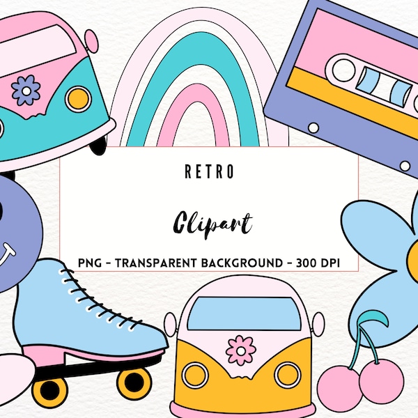 Hippie Van Clipart - Etsy