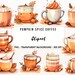 Pumpkin Spice Clipart Pumpkin Coffee Clipart Watercolor Pumpkin Clipart ...