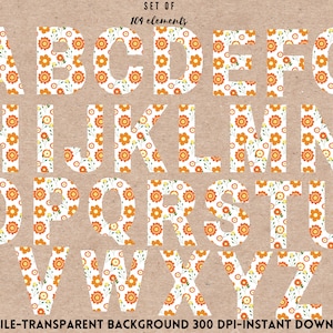 Alphabet Clipart Floral Alphabet Letters Clipart Alphabet Graphics ...