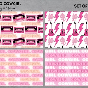 Disco Cowgirl Seamless Pattern Digital Paper Set of 20 Disco Cowgirl ...