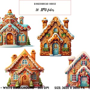 Christmas Clipart, Gingerbread House Clipart, JPG Christmas House ...