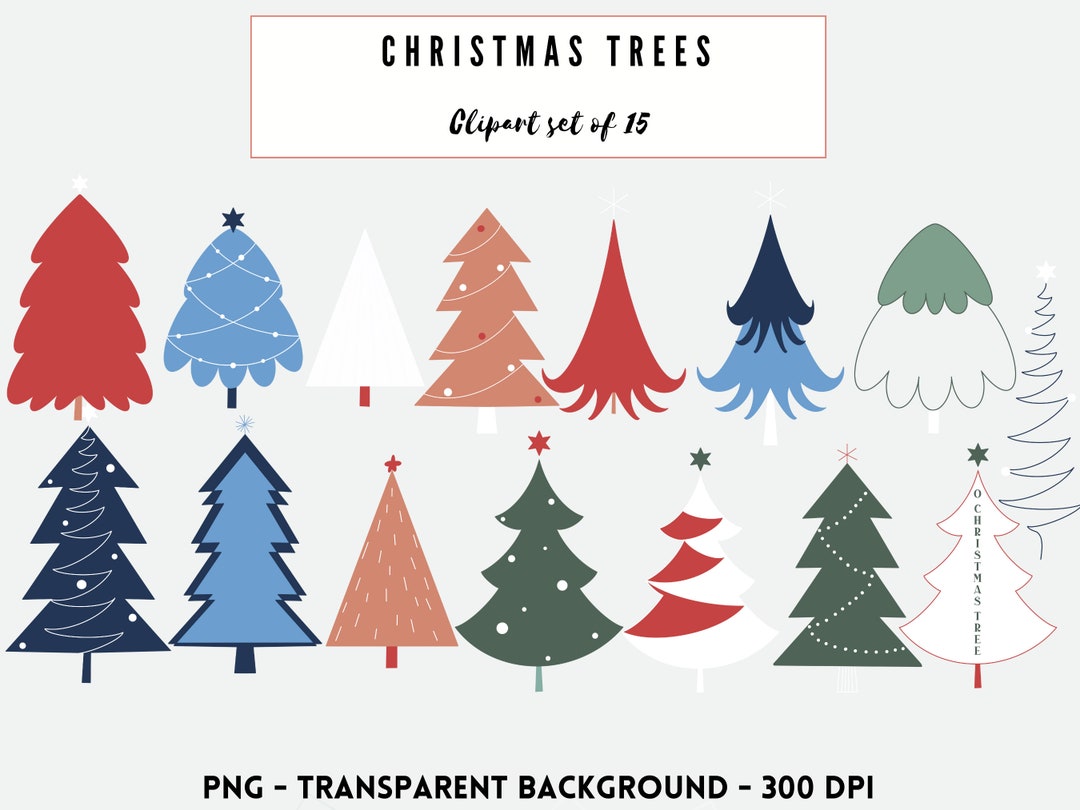 Christmas Trees PNG Files Digital Download Pine Trees PNG SET of 15 ...