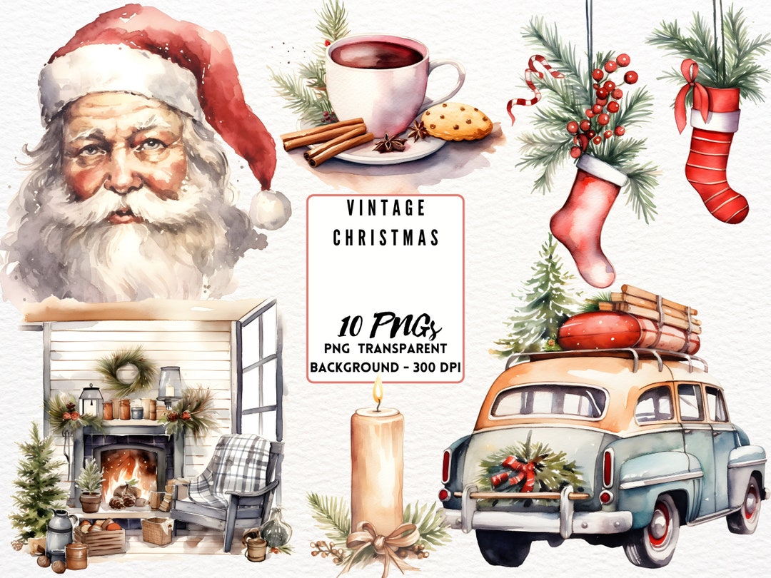 Christmas Clipart Vintage Christmas Christmas Printable - Etsy