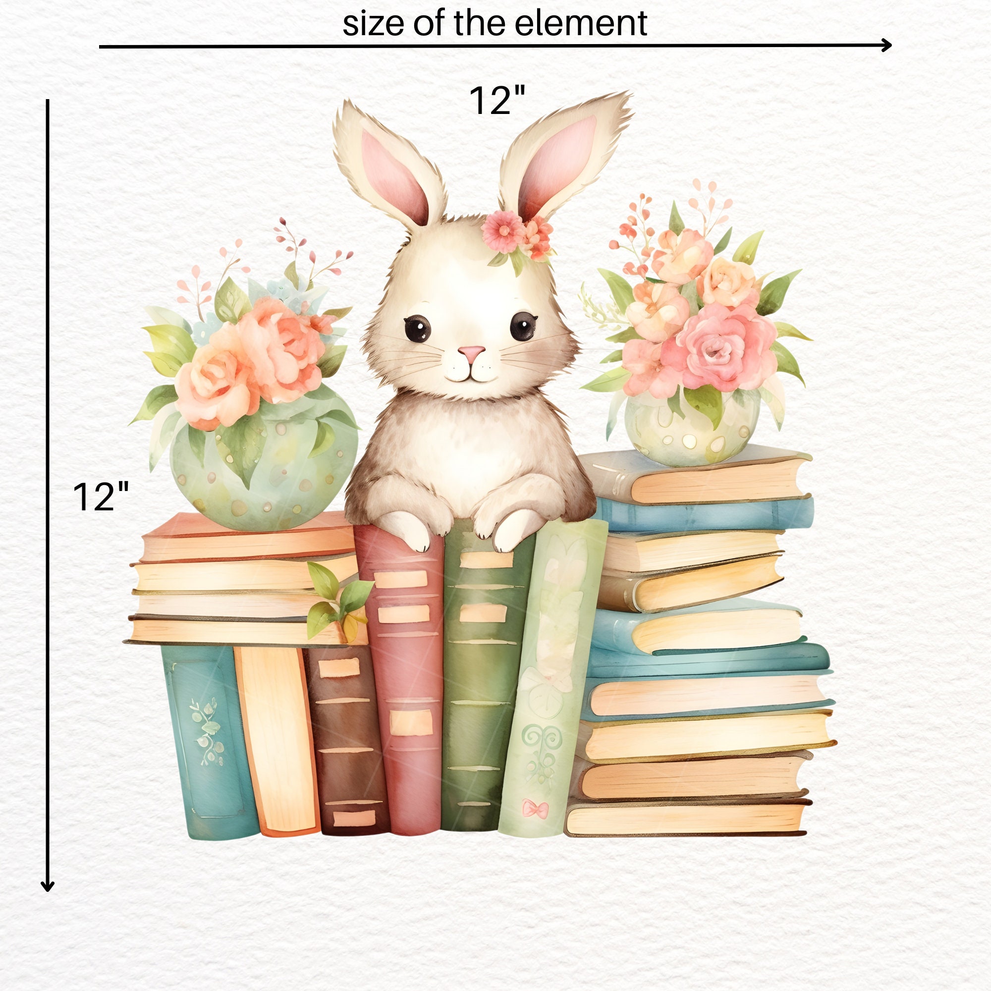 Books Png Sublimation Design Bunny Clipart Book Reading Png - Etsy