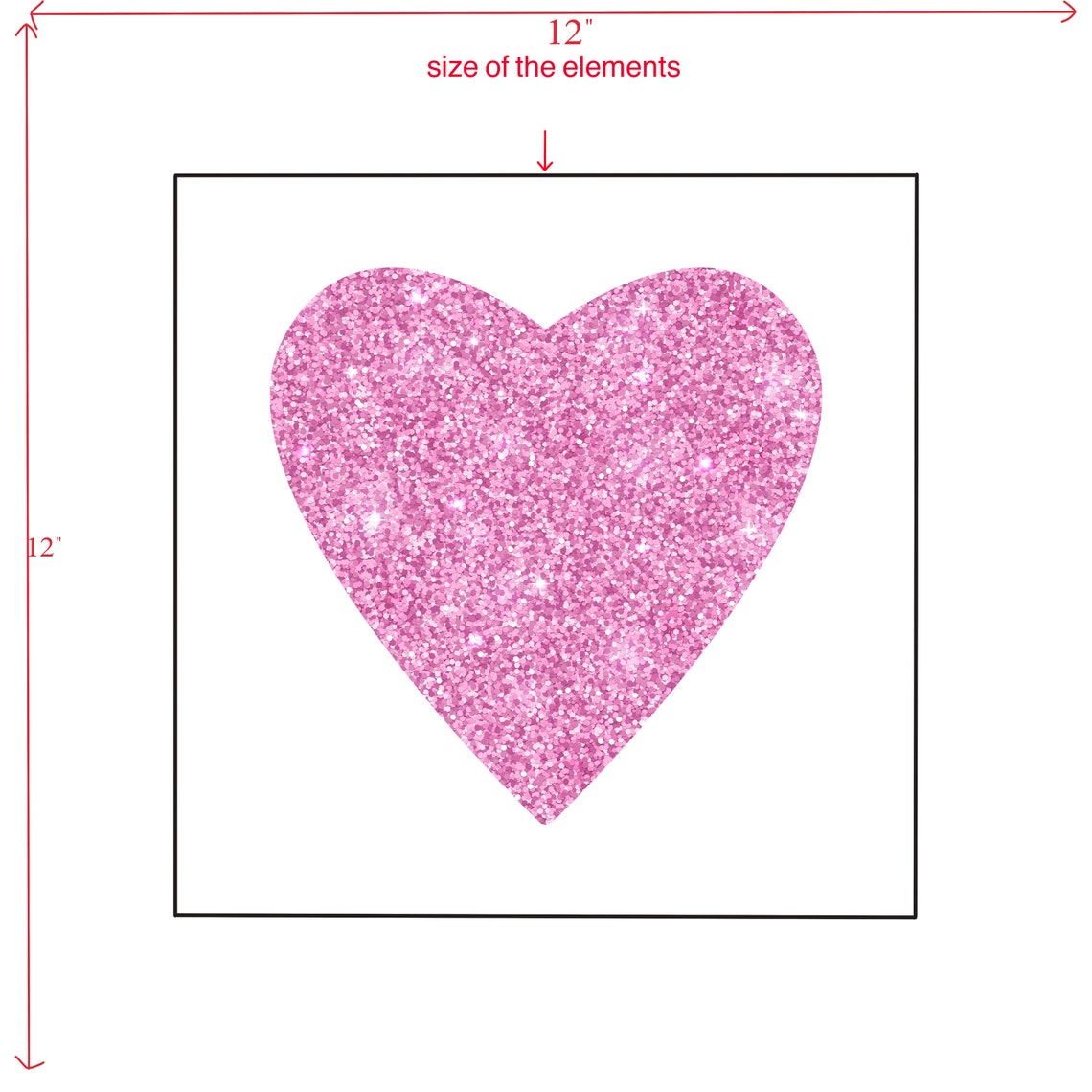 Glitter Hearts Clipart, Set of 16 PNG Clip Art, Set of Hearts, Rainbow ...