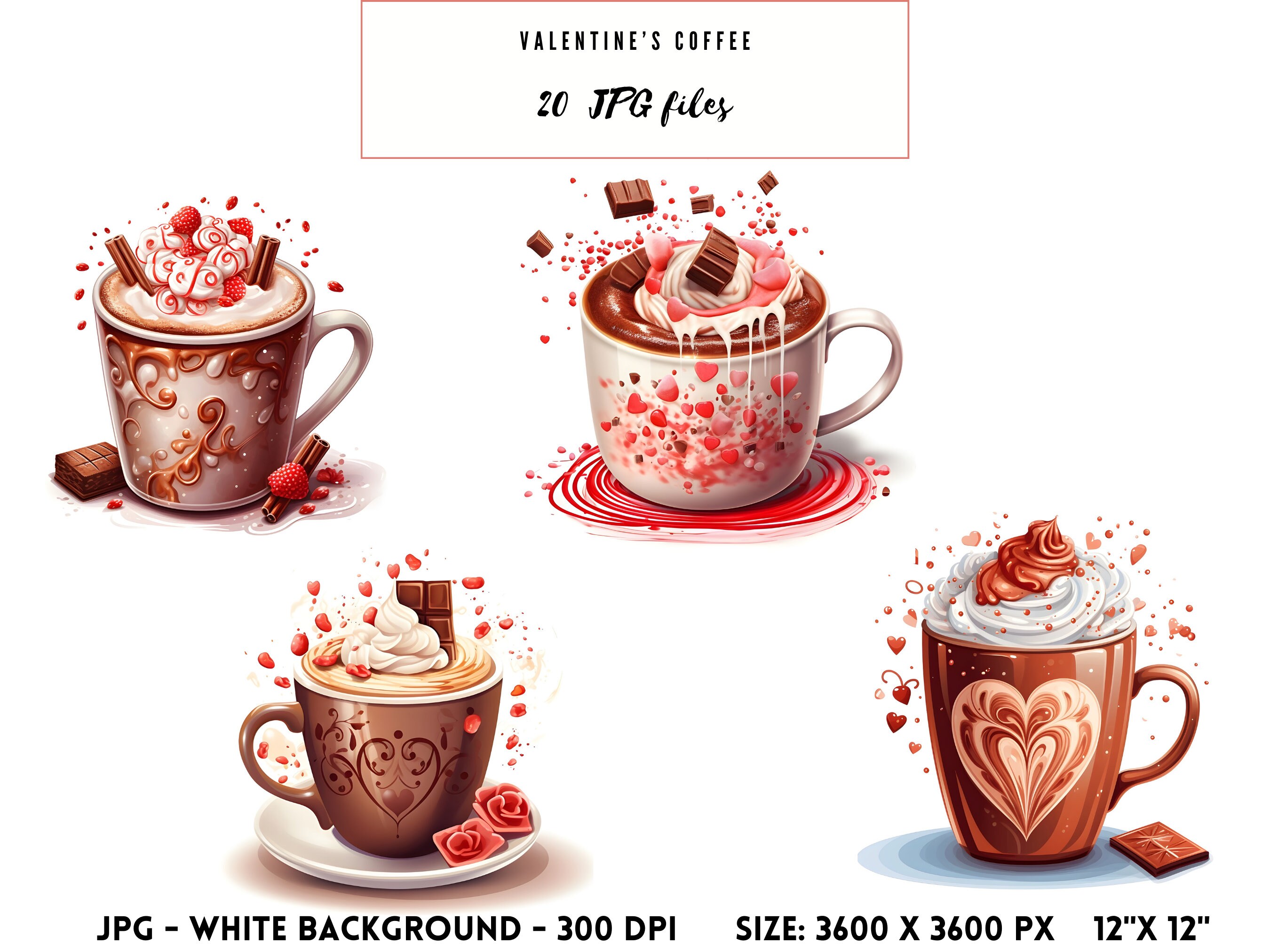 Valentine's Day Clipart, Printable Love Elements, Cute Valentine's ...