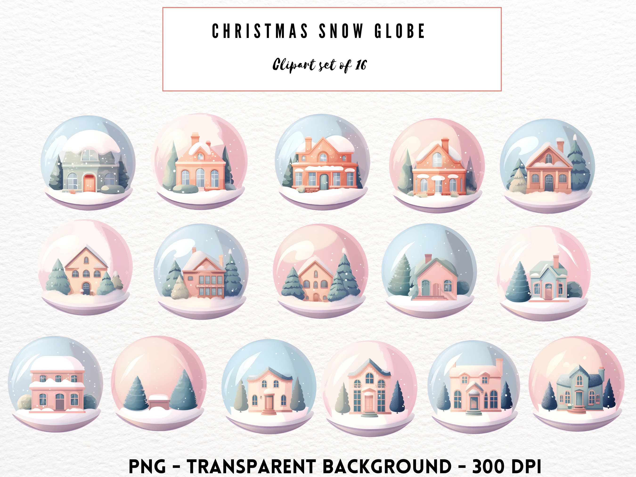 Christmas Snow Globe Clipart PNG Christmas Clipart Snow Globe - Etsy