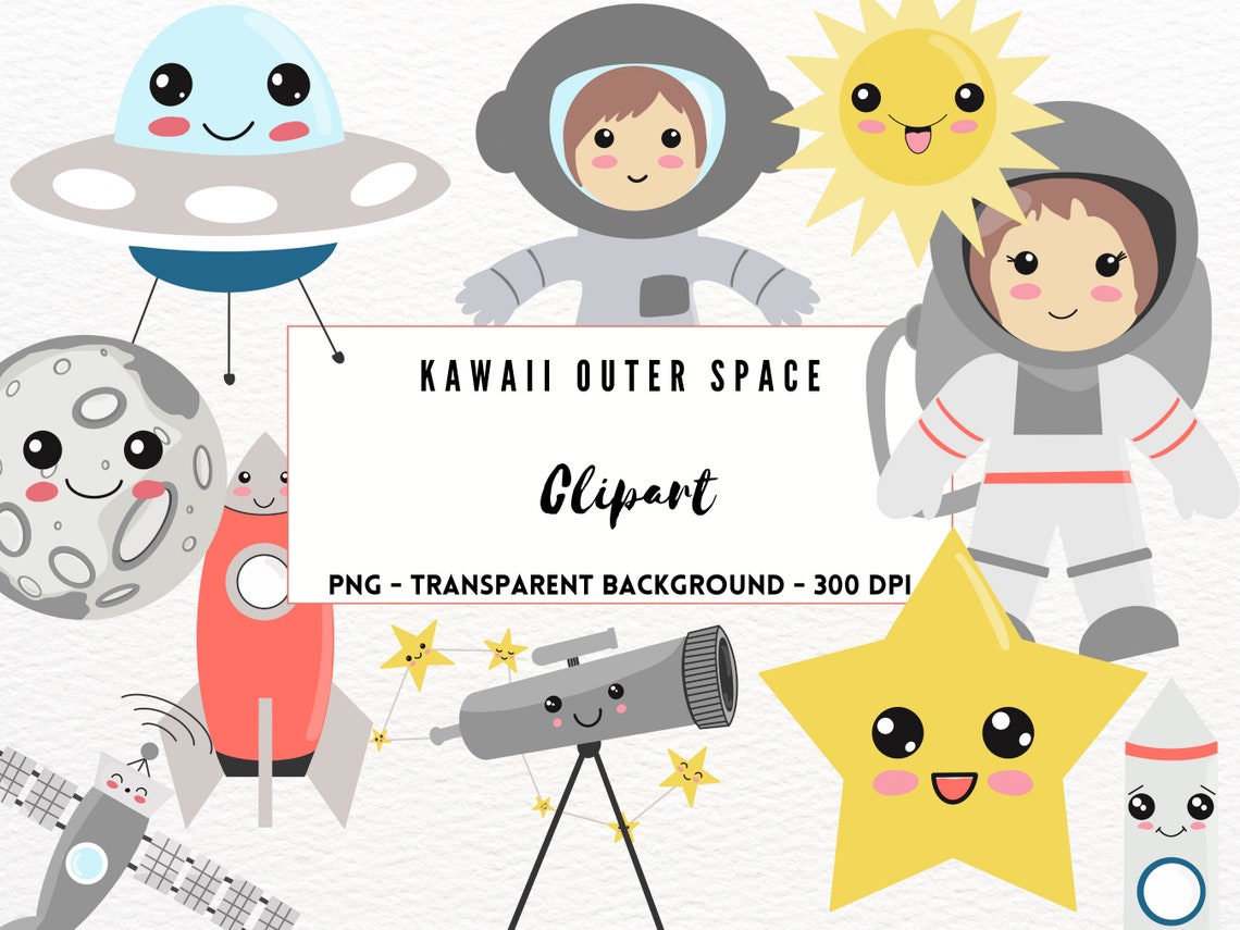 Kawaii Outer Space Clipart Planets Solar System Kawaii Clipart Outer ...
