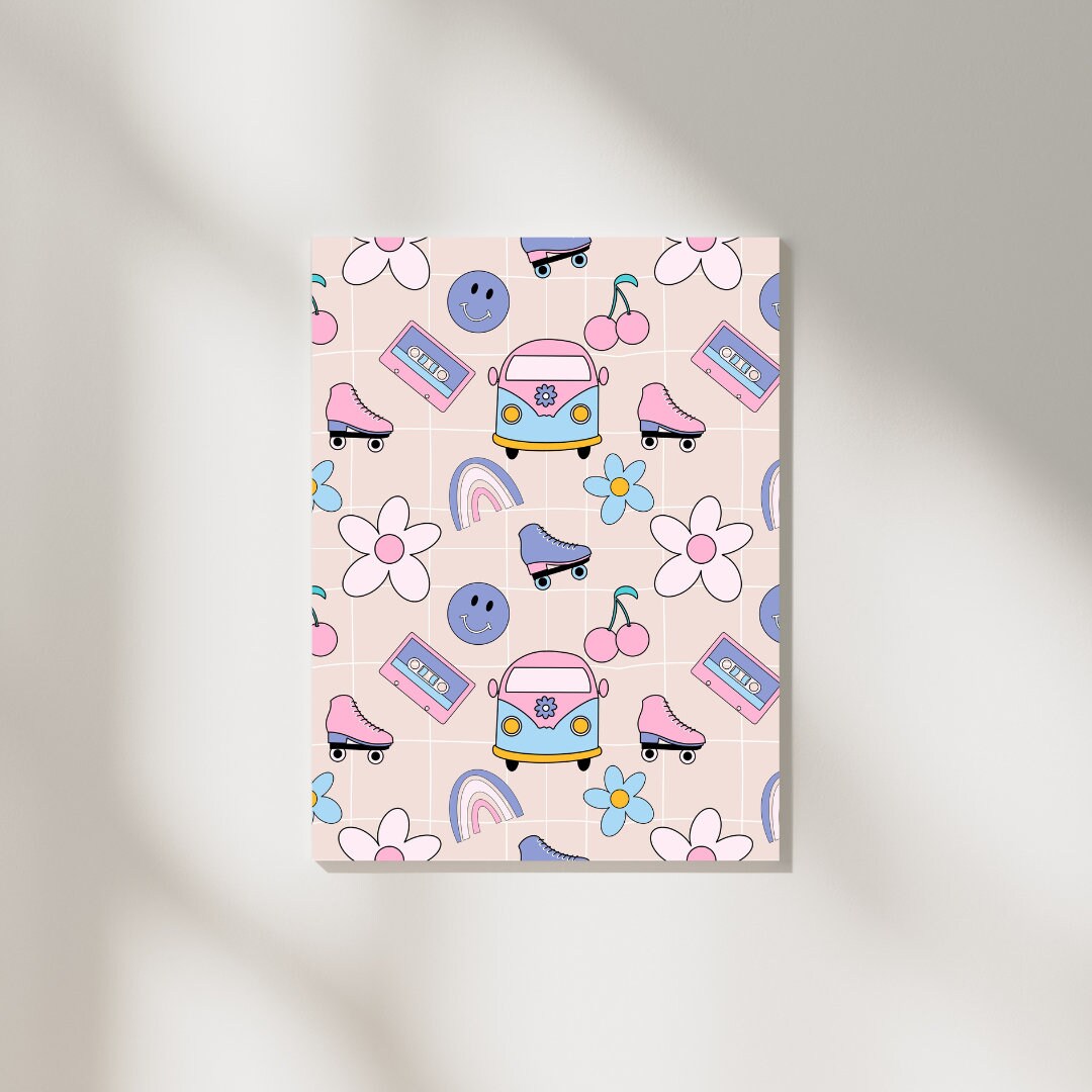 Retro Digital Paper Smiley Face Seamless Pattern Retro Background ...