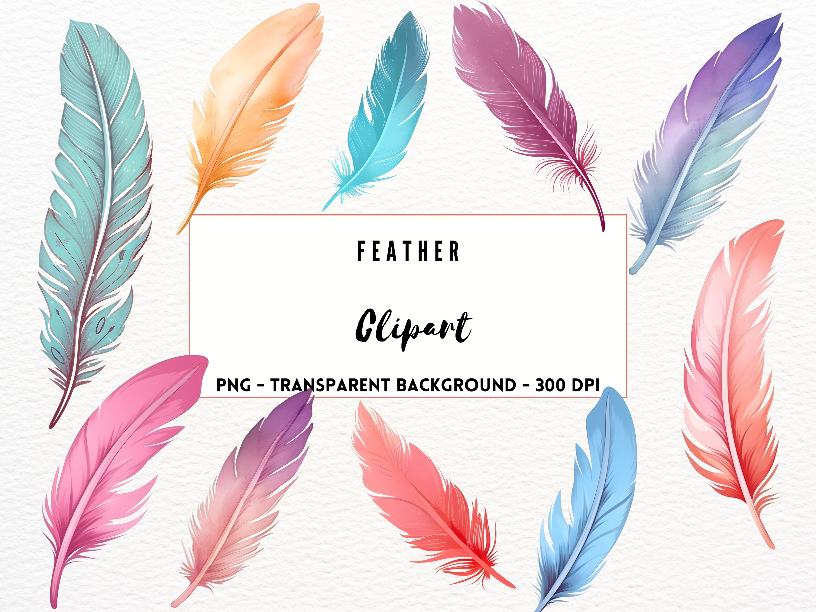 Feather Clipart Feather PNG Colorful Feathers Clipart Feather Printable ...