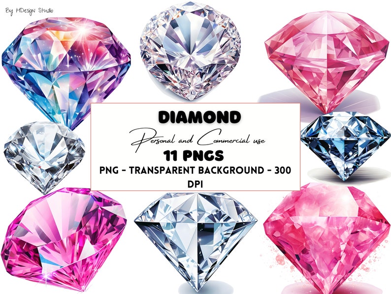 Diamonds Clipart, Crystals PNG, Gems Clipart, Jewels Clipart, Crystal ...