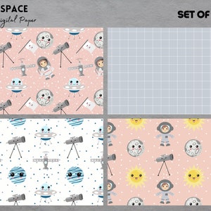 Outer Space Digital Paper Seamless Digital Paper Astronaut Digital ...
