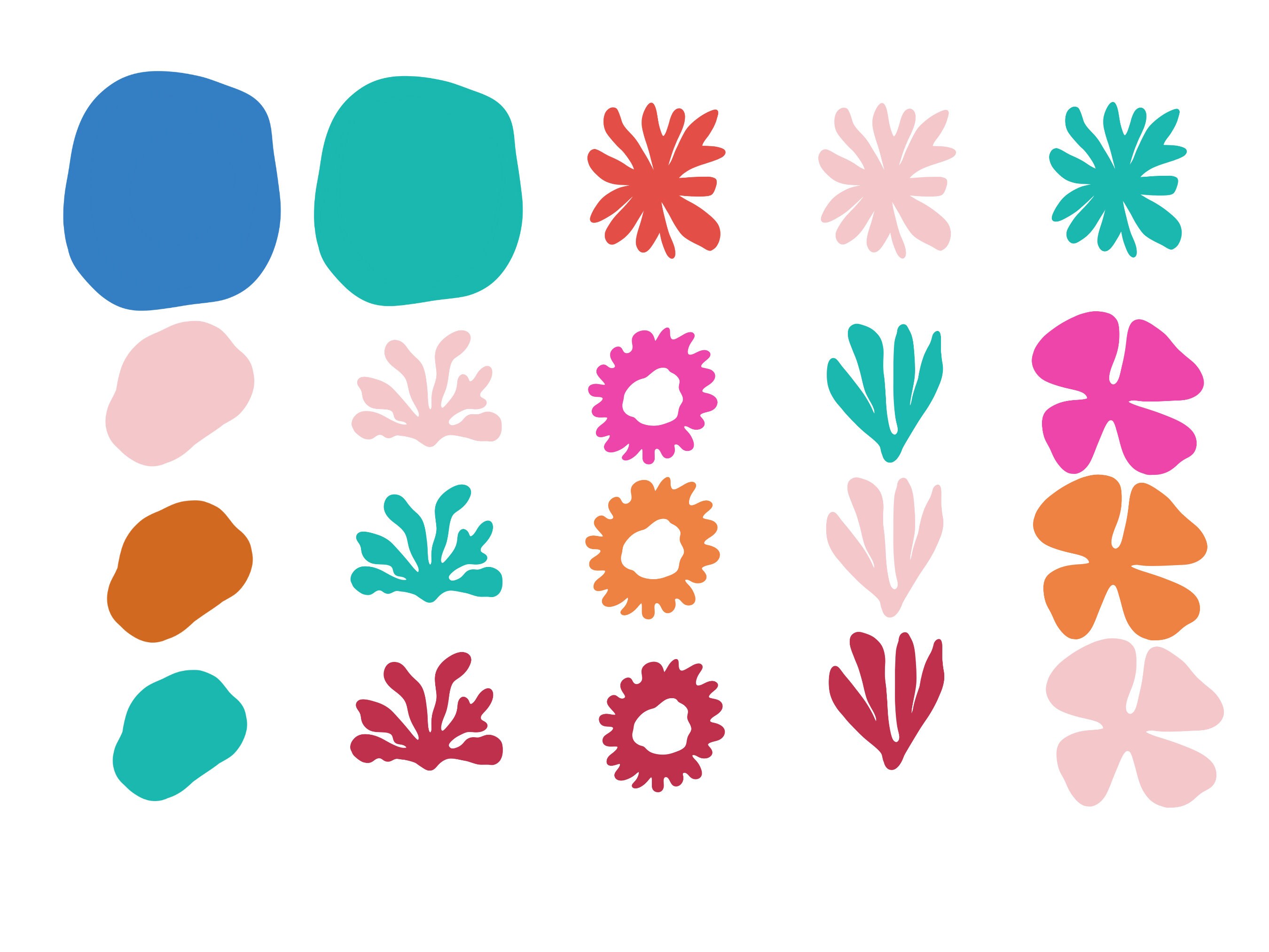 Coral Clipart Bundle Coral Preppy Decor Bundle Abstract Clipart ...