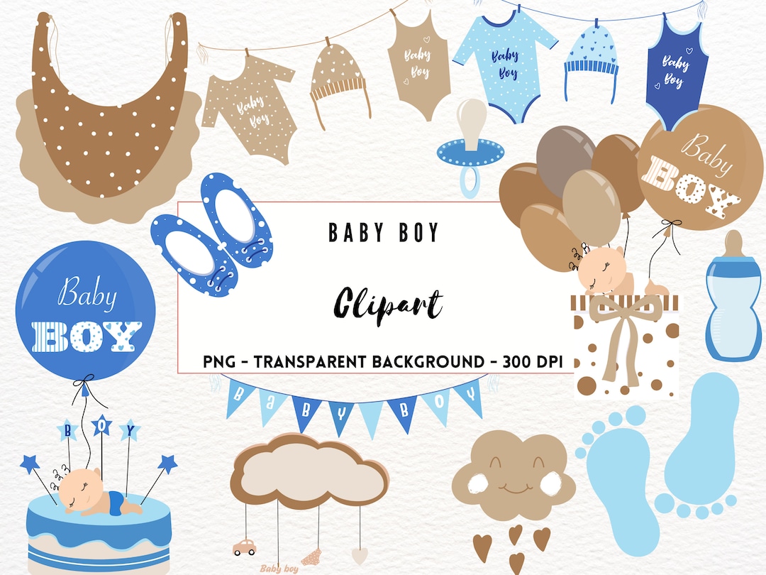 Baby Boy Clipart Baby Shower Clipart Baby Boy Boho Baby Stuff - Etsy