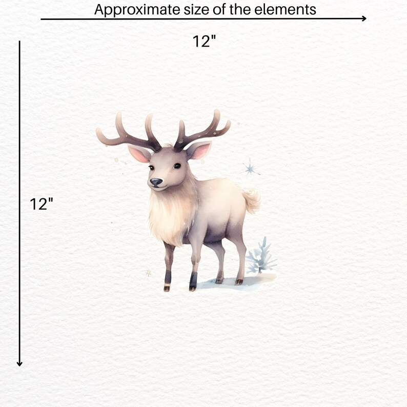 Christmas Deer Clipart Watercolor Christmas Deer Png Woodland - Etsy