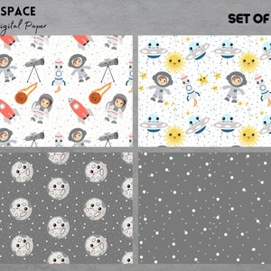 Outer Space Digital Paper Seamless Digital Paper Astronaut Digital ...