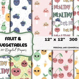 Fruit Seamless Paper Bundle Kawaii Digital Paper Pack - Etsy