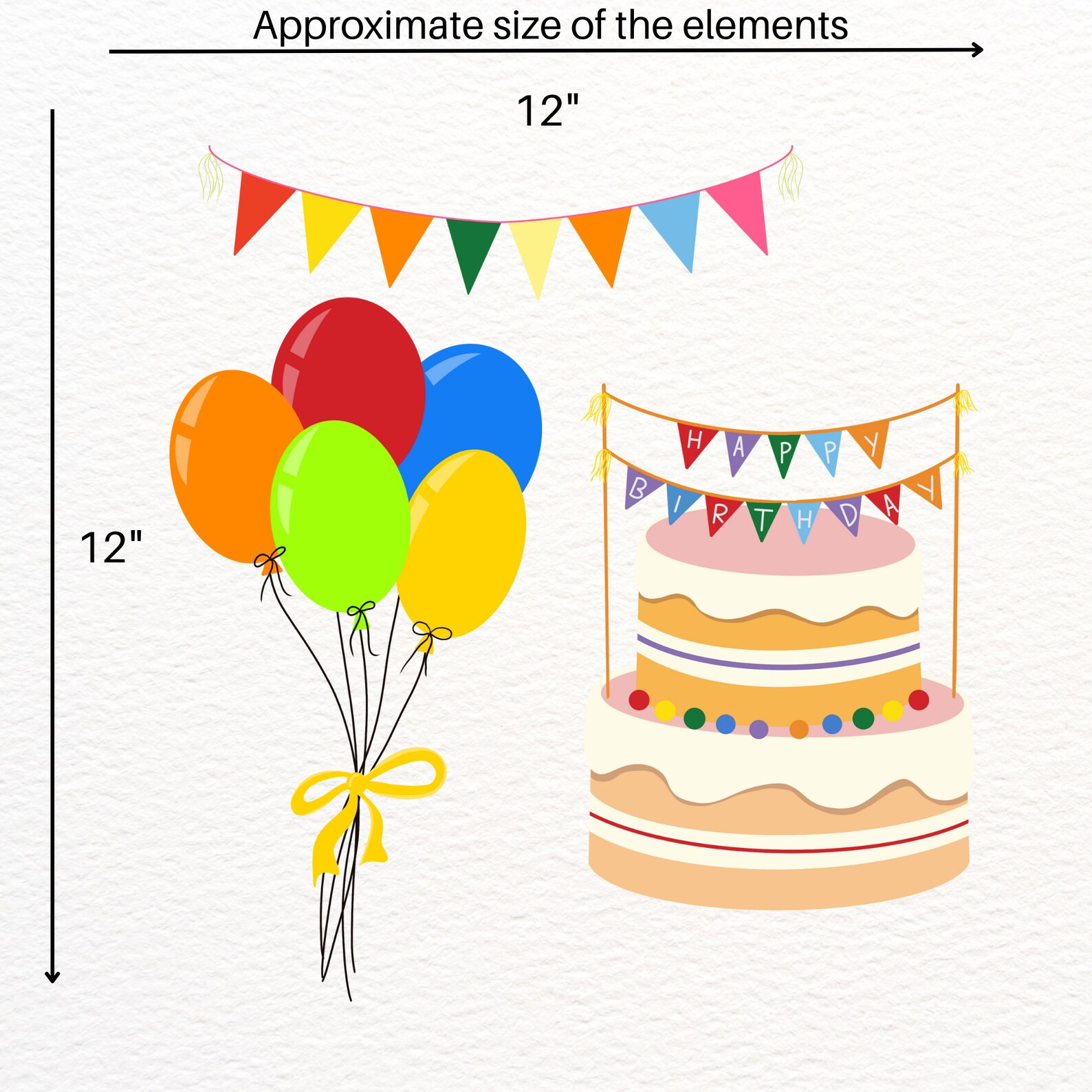 Rainbow Birthday Clipart Bundle Rainbow Clipart Set Birthday - Etsy