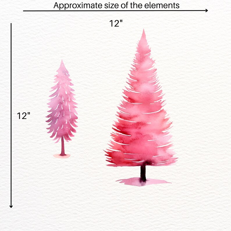 Pink Christmas Trees Clipart Merry Christmas Png Design Christmas Png ...