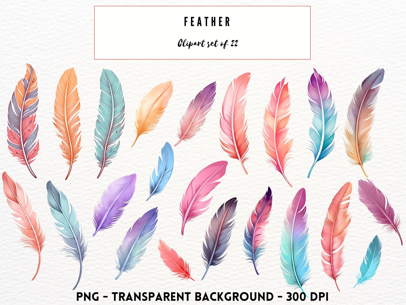 Feather Clipart Feather PNG Colorful Feathers Clipart Feather Printable ...