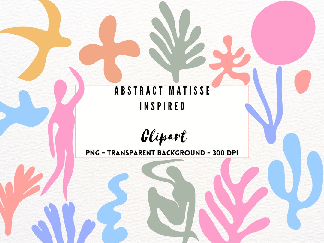 Abstract Matisse Inspired Clipart Multicolor Midcentury Aesthetic ...