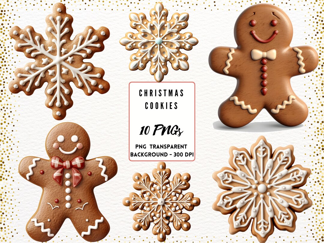 Gingerbread Man Clipart PNG Gingerbread Clipart Bundle - Etsy México