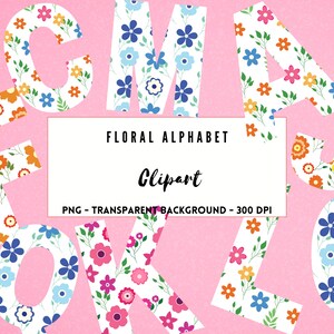 Alphabet Clipart Floral Alphabet Letters Clipart Alphabet Graphics ...