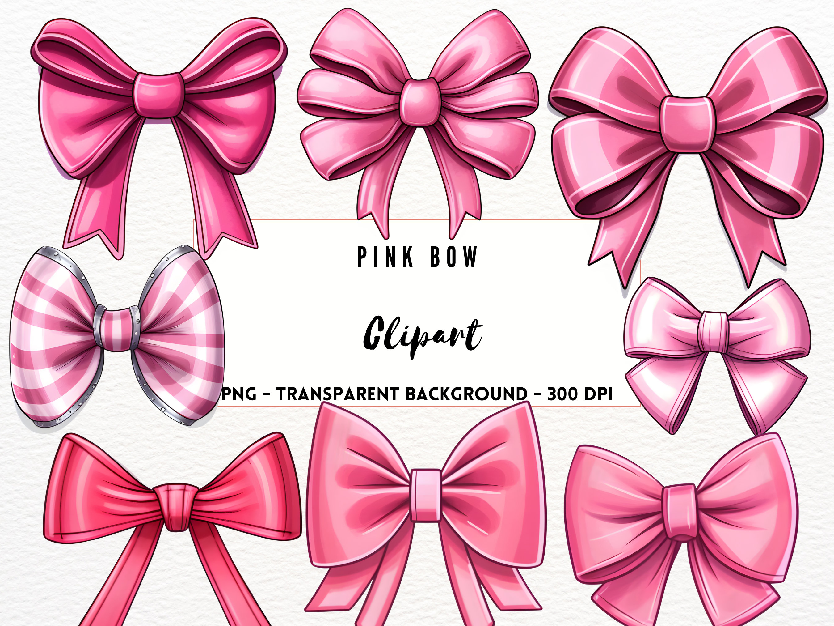 Pink Bow Clipart Transparent