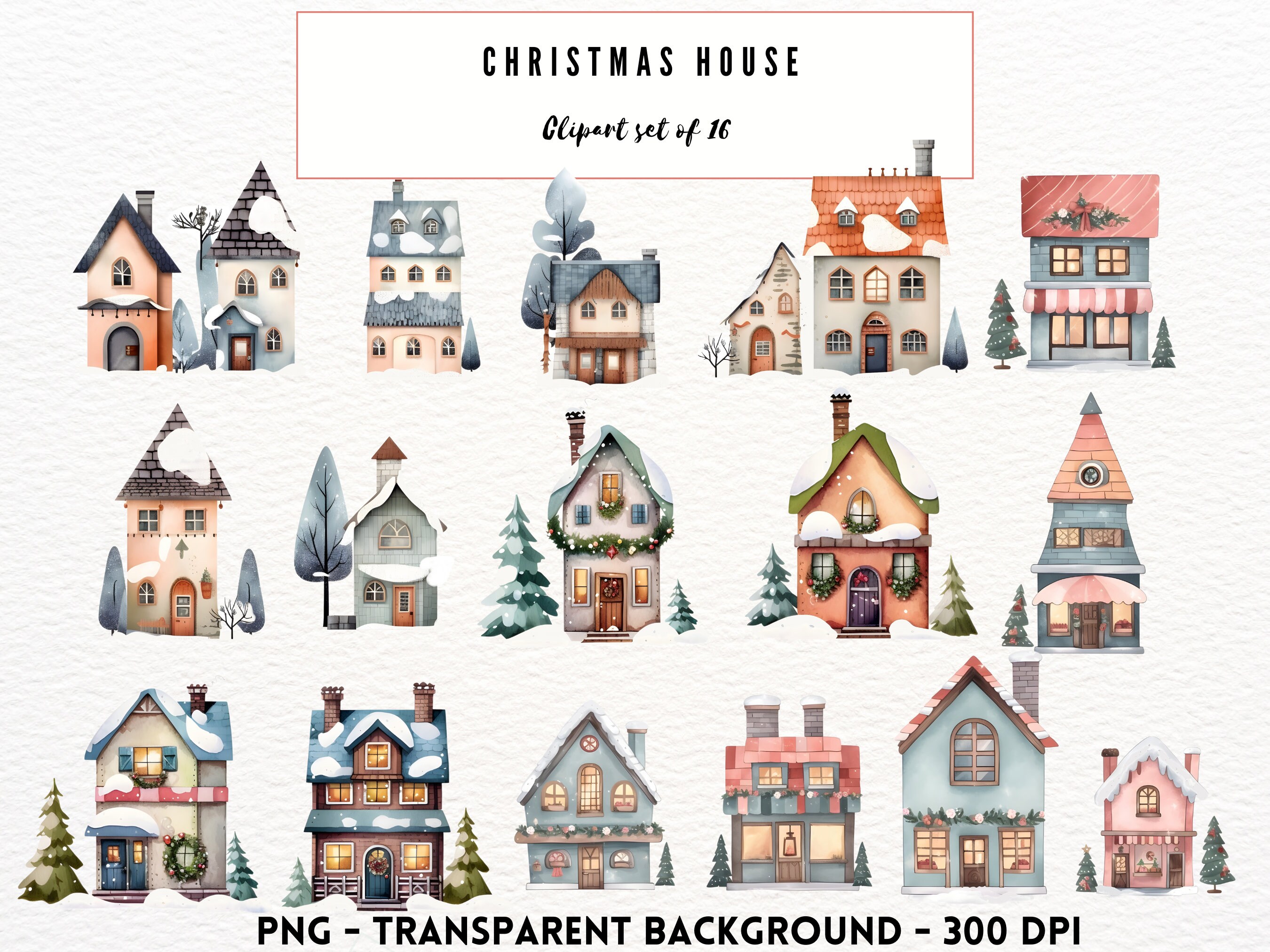 Christmas House Clipart PNG Merry Christmas Cottage House Clipart Png ...