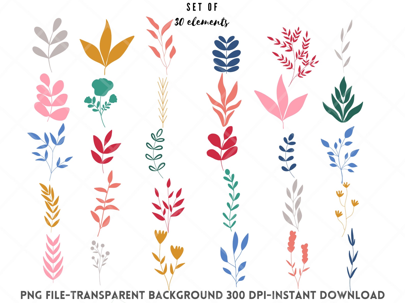 Flowers Clipart Bundle Wildflowers Hand Drawn Birth Flower - Etsy