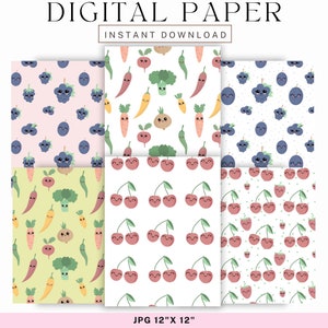 Fruit Seamless Paper Bundle Kawaii Digital Paper Pack - Etsy
