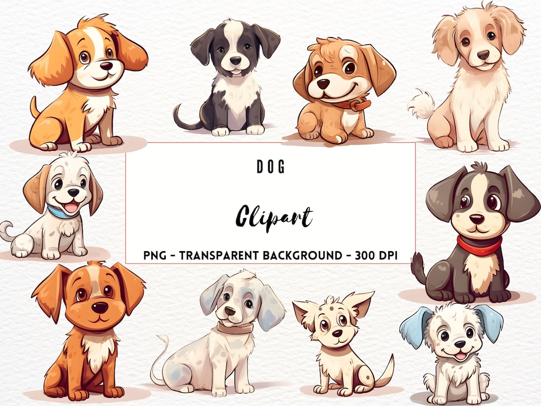 Watercolor Puppies Clipart Dog Clipart Puppies PNG Dog PNG Bundle Pet ...