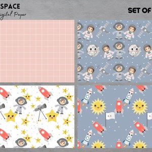 Outer Space Digital Paper Seamless Digital Paper Astronaut Digital ...