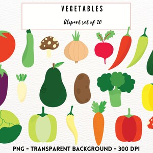 Vegetables Clipart Bundle Cute Clip Art Set Vegetables Clipart ...