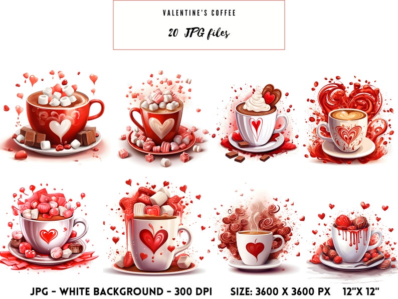 Valentine's Day Clipart, Printable Love Elements, Cute Valentine's ...