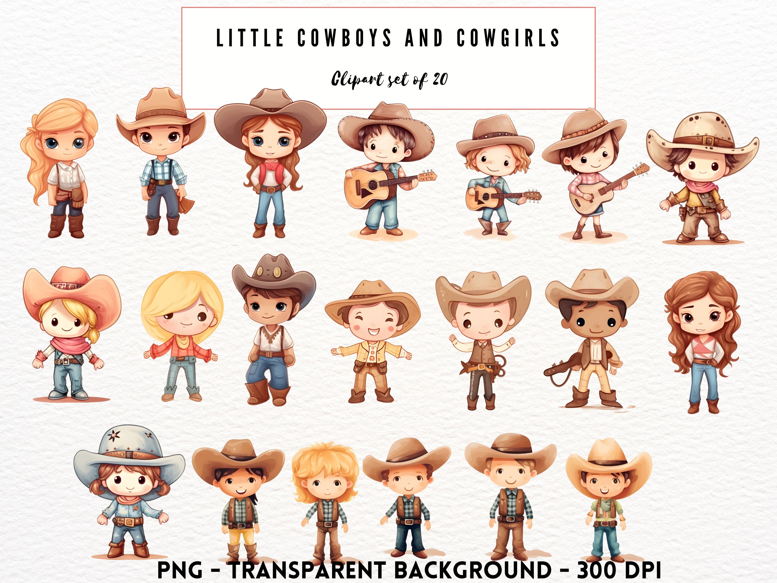 Little Cowboy PNG Little Cowgirl Clipart Png Bundle Western Clipart ...