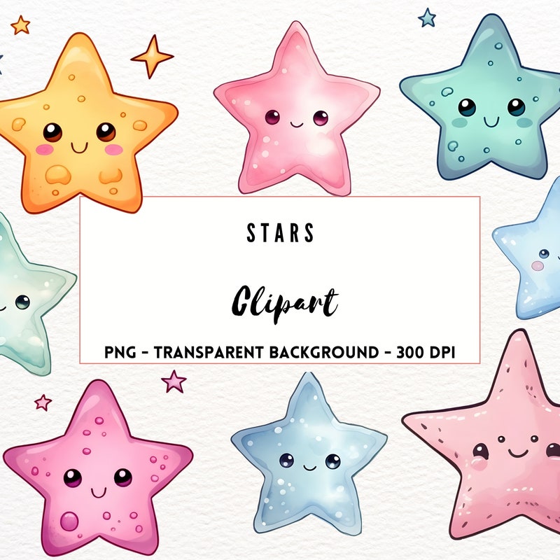 Stars Clipart - Etsy