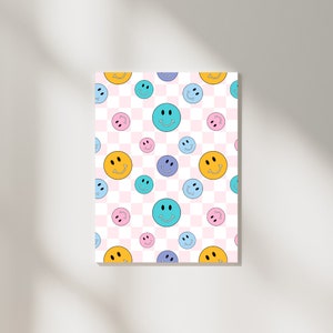 Retro Digital Paper Smiley Face Seamless Pattern Retro Background ...