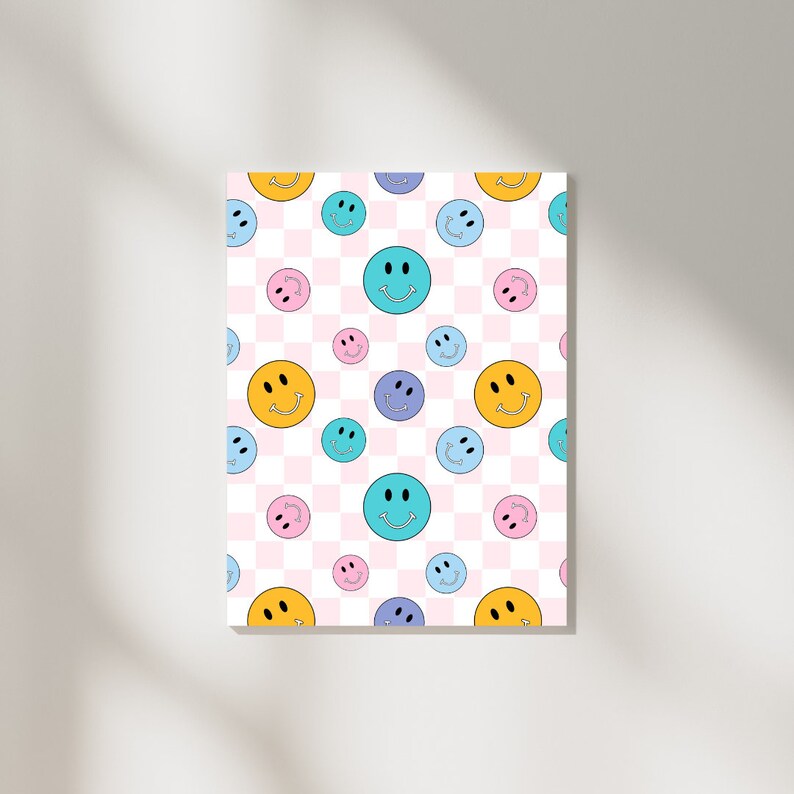 Retro Digital Paper Smiley Face Seamless Pattern Retro Background ...