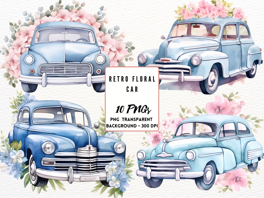 Retro Car Clipart Car Clipart Retro Car Printable Retro - Etsy