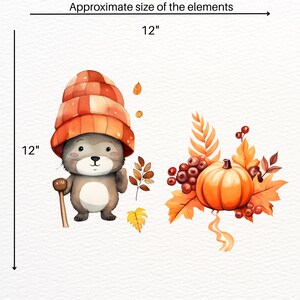 Cozy Fall Clipart Bundle Watercolor Autumn Clipart Cute Animal - Etsy