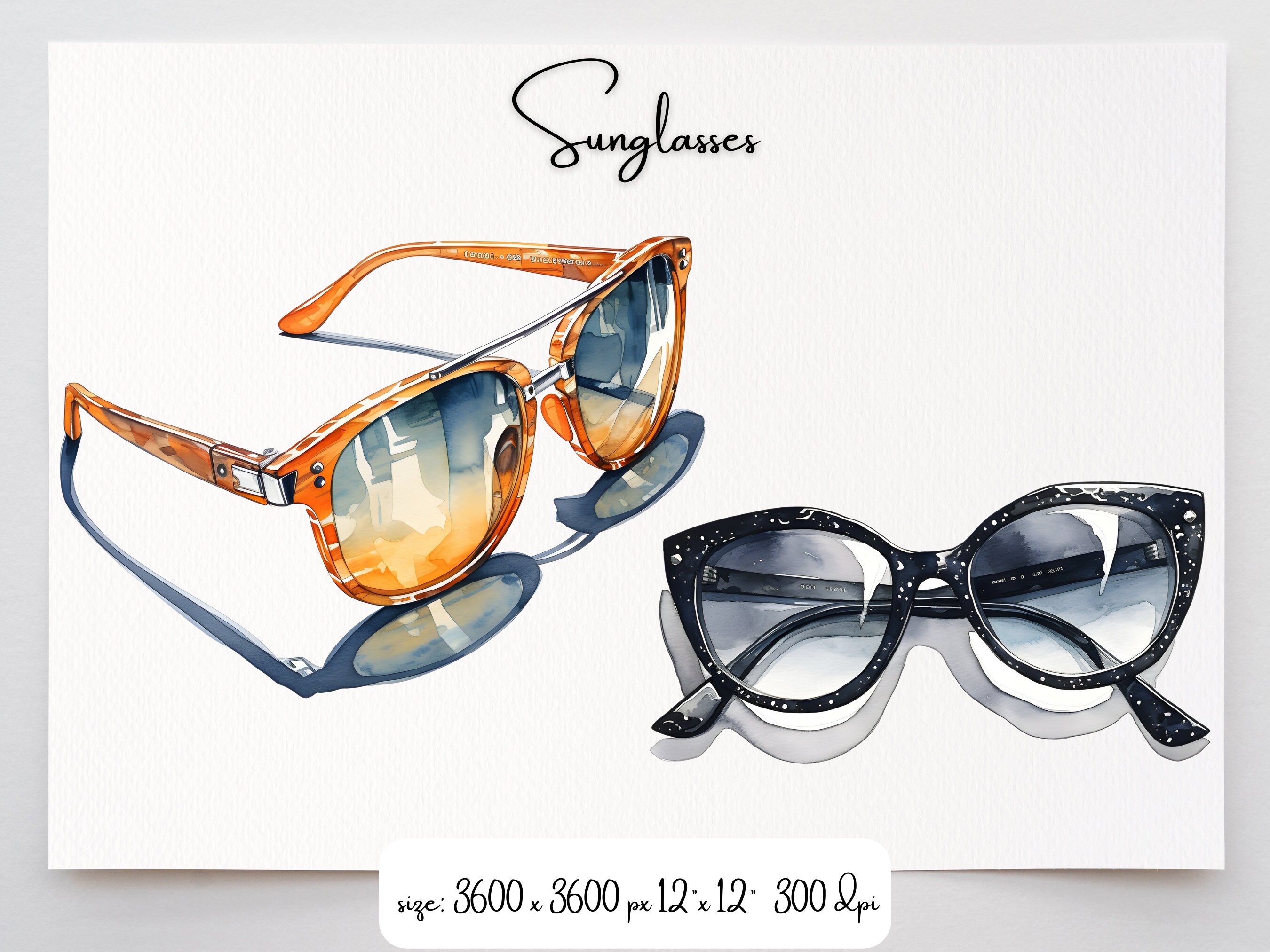 Sunglasses Clipart, Sunglasses Clip Art, Summer Clipart, Retro ...