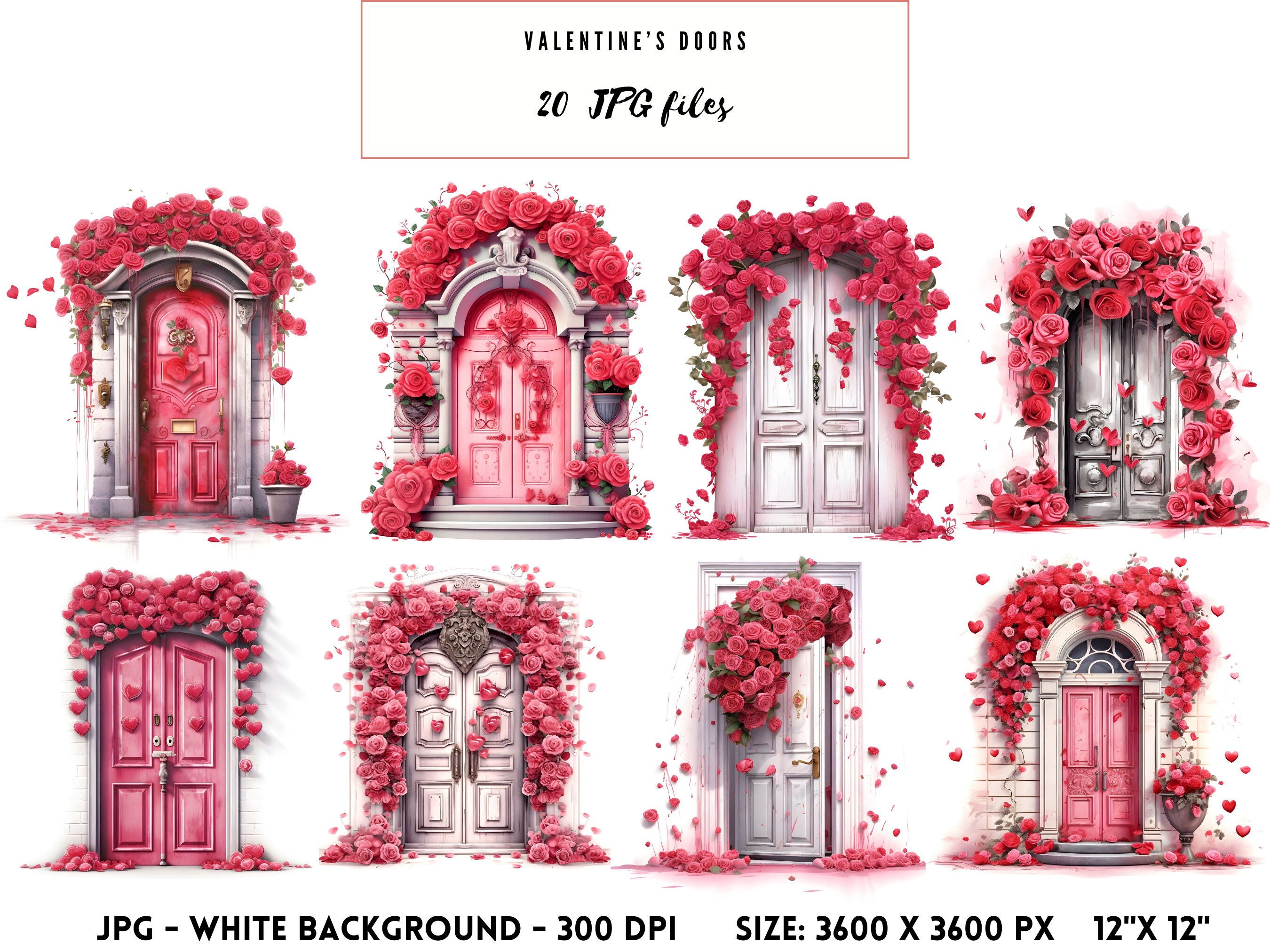 Valentine's Day Clipart, Door Clipart, Printable Valentine's, Valentine ...