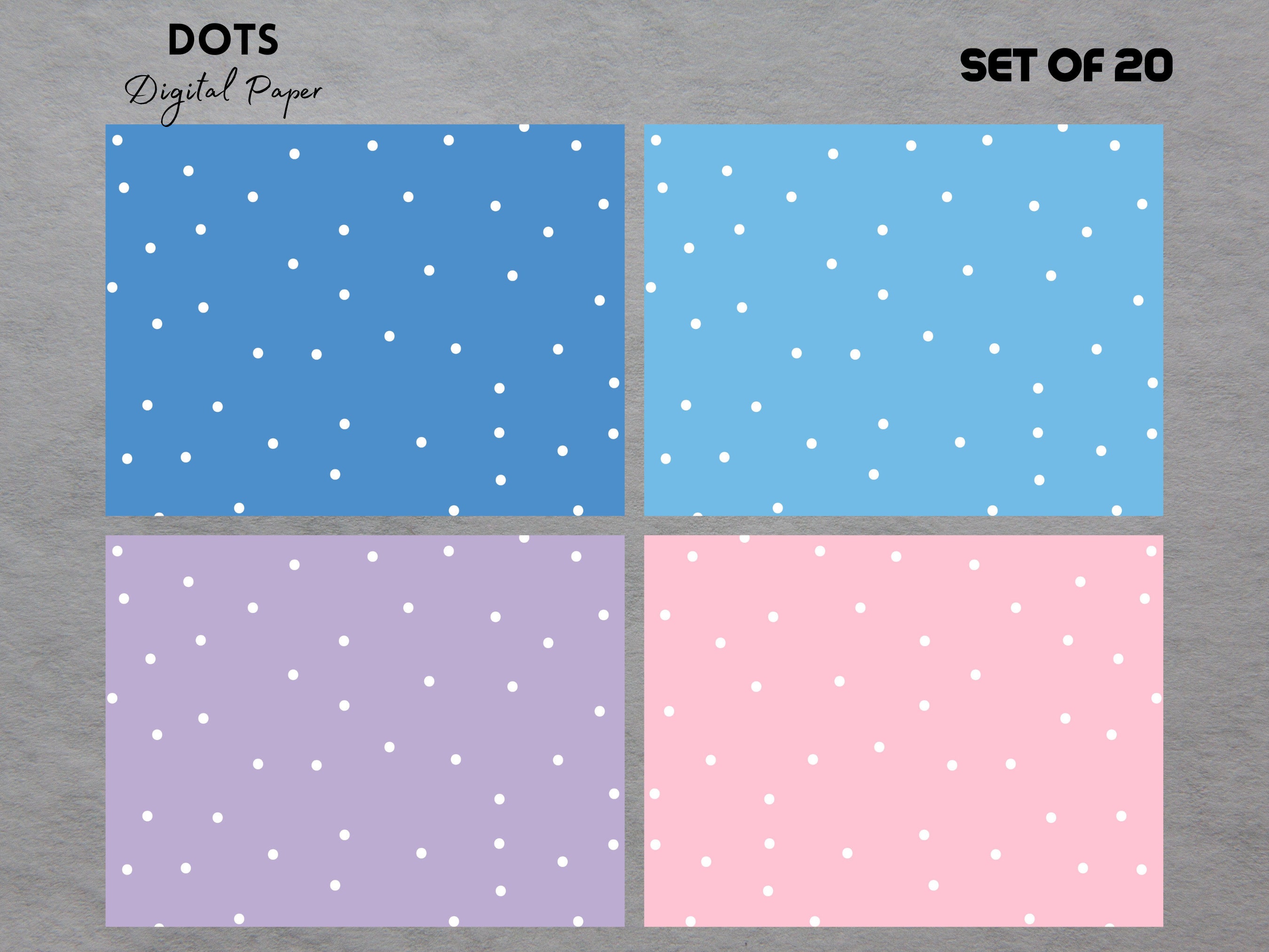 Rainbow Polka Dot Digital Paper Set Polka Dot Papers Rainbow - Etsy