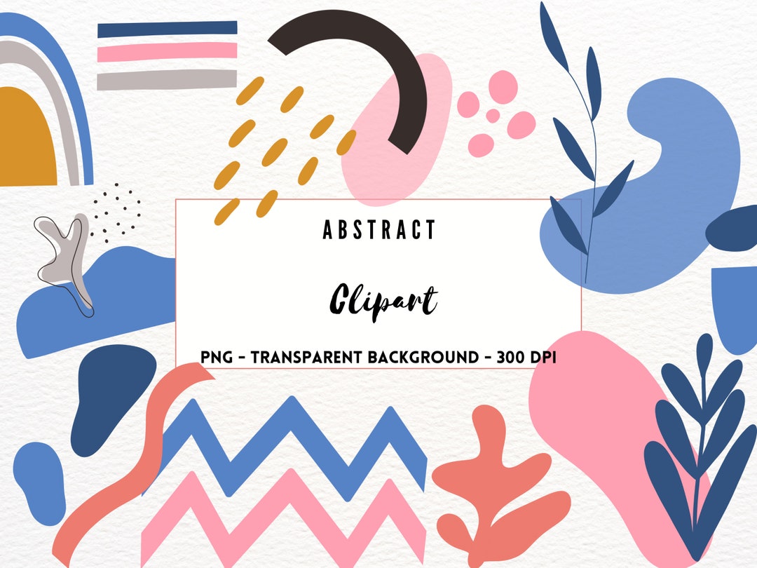 Boho Clipart Bundle Set of 40 Abstract Clipart Modern Boho Shapes ...