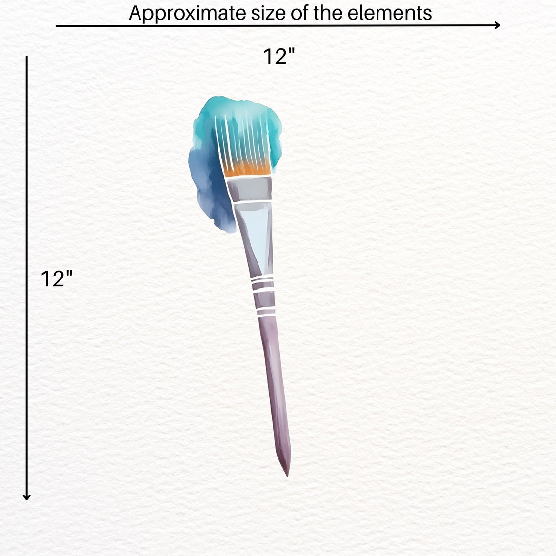 Watercolor Paint Brushes Digital Clipart Art Supplies Clipart Rainbow ...