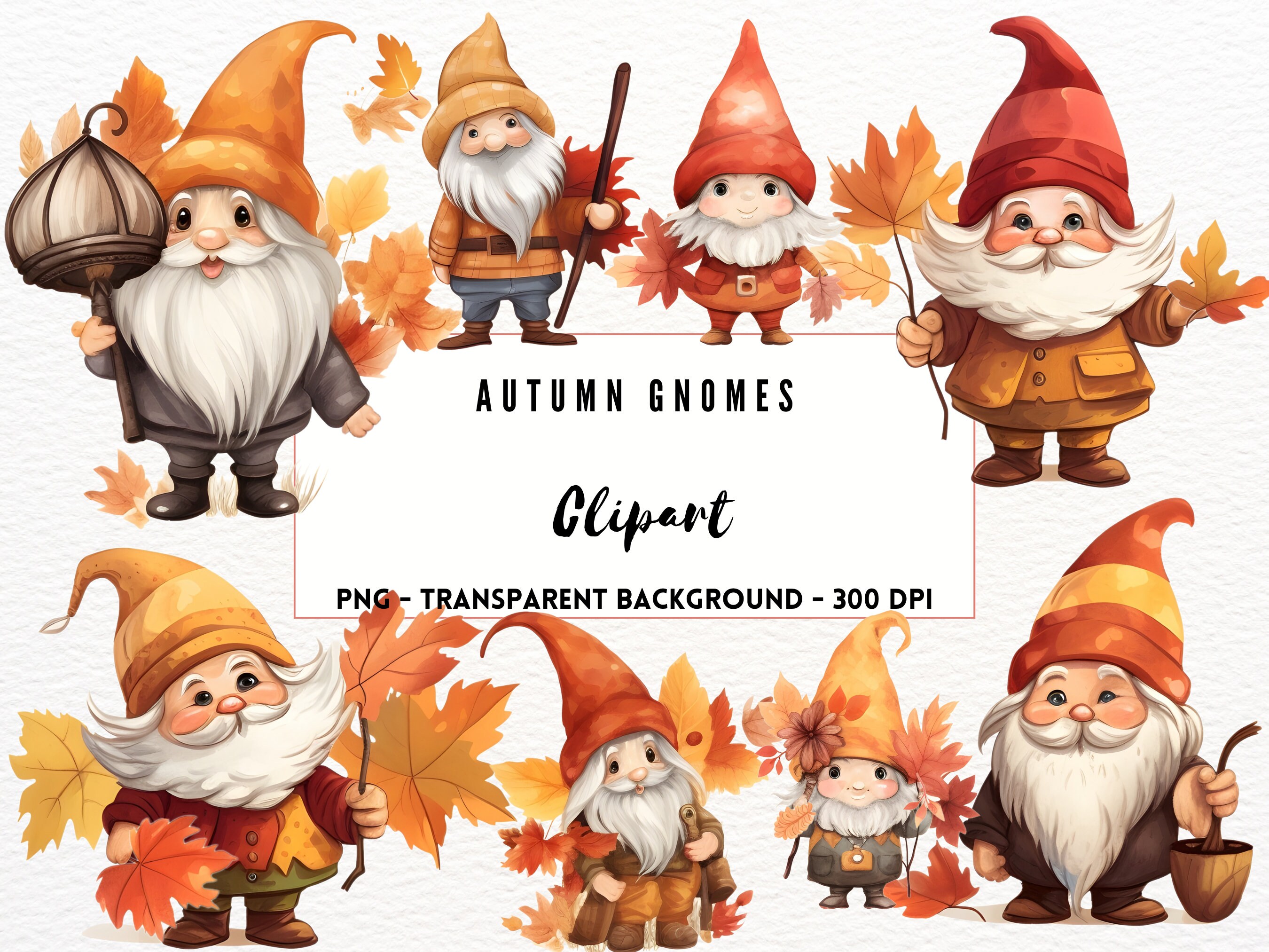 Fall Gnomes Clipart Autumn Gnomes PNG Fall Png Autumn Clipart Pumpkin ...